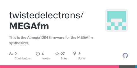 Github Twistedelectronsmegafm This Is The Atmega1284 Firmware For