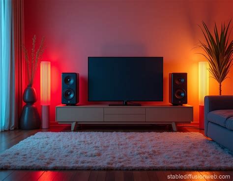 Vibrant Modern Livingroom Hi Fi Setup Stable Diffusion Online