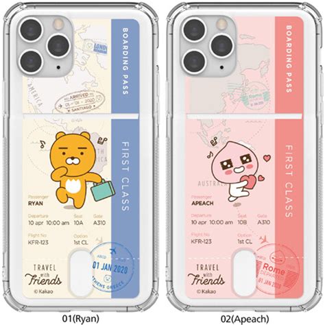 Kakao Friends Travel Clear Card Case For Iphone 14 Plus Pro Pro Max Ebay