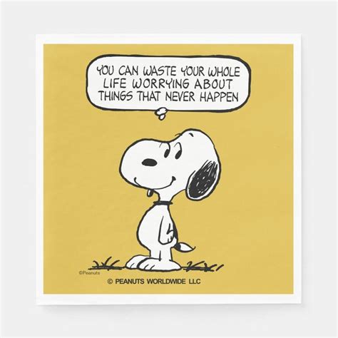 Peanuts Snoopy You Cant Waist Your Whole Life Napkins Zazzle