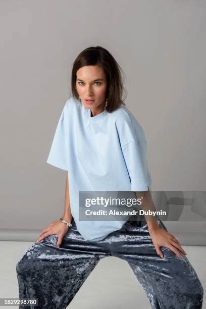 Beautiful Slim Brunette Woman And Her Grace Photos And Premium High Res