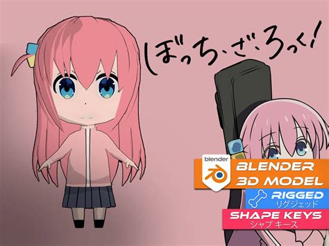 Chibi Bocchi 3d Model Can Be Used On Vrchat Mmd By R4nd0m3d On Deviantart