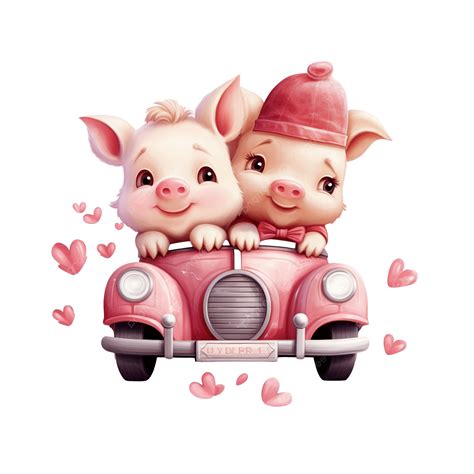 Cute Pig Cartoon Couple
