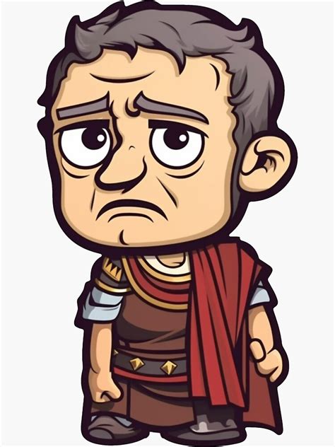 Julius Caesar Funny Cartoon Sticker For Sale By Accademia Redbubble