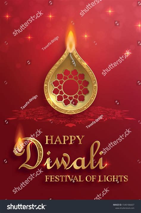 Diya Lamp Fire Lighting Diwali Deepavali Image Vectorielle De Stock Libre De Droits
