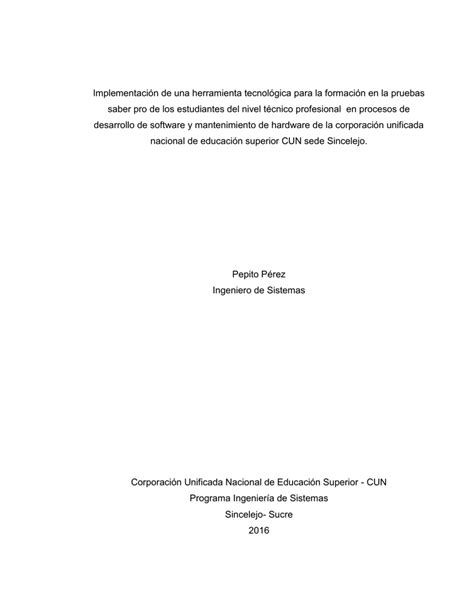 Formato De Trabajo Escrito