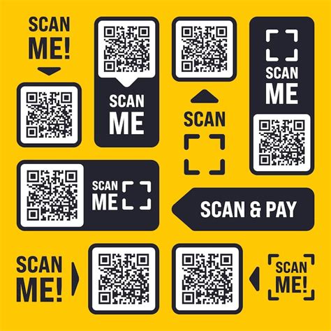 Scan Me Qr Code Autocollant Avec Texte Paiement En Ligne Offre Spéciale