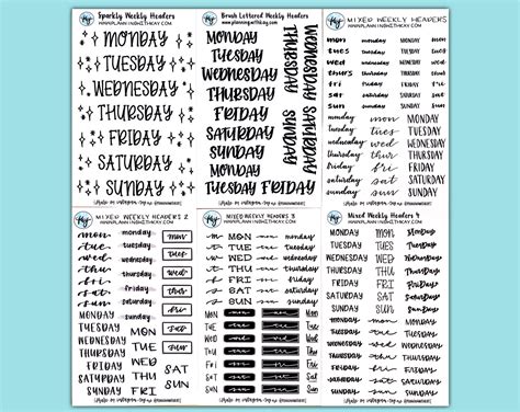 Weekly Header Sticker Bundle Planning With Kay