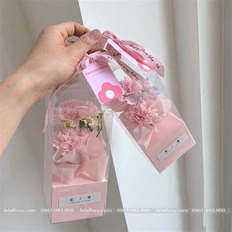 Hộp Mika Mini Cắm 1 Bông Hoa Tươi Hoa Sáp Thh0104 Lela Flory