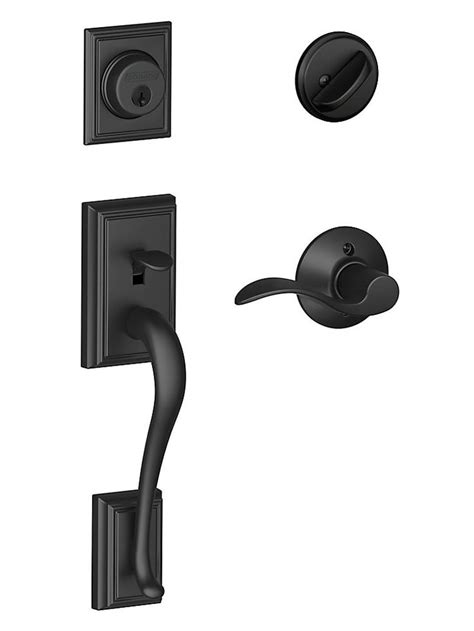 Schlage Addison Trim Matte Black Entry Exterior Door Handleset And Accent Door Lever Rated