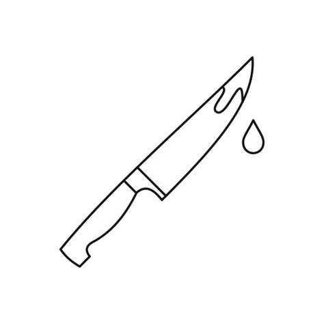 Kitchen Knife Line Icon Royalty Free Vector Image
