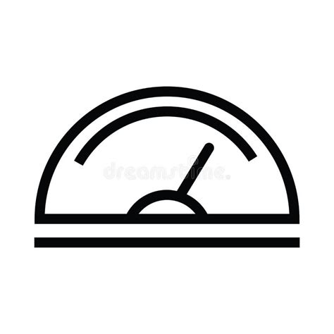 Speedometer Line Icon Data And Analytics With Outline Style Stock
