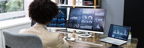 Data Analyst Using Data Analytics Kpi Stock Image Image Of Document