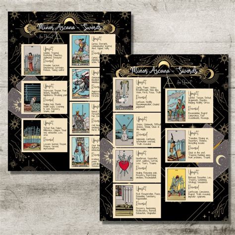 Major Arcana Tarot Cheat Sheet And Minor Arcana Tarot Cheat Sheet