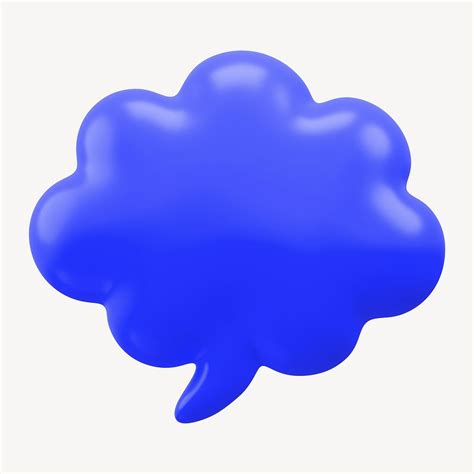 Blue Thinking Bubble 3d Badge Premium Psd Rawpixel