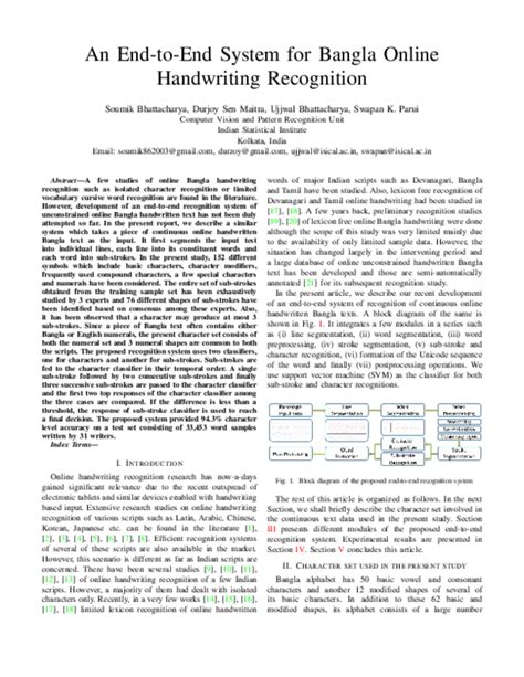 Pdf An End To End System For Bangla Online Handwriting Recognition