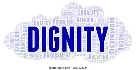 Dignity Word Cloud Conceptual Design Isolated Stock Vector Royalty