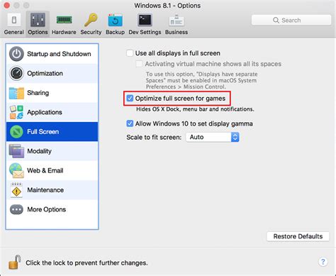 kb parallels how to disable the dock the macos menu when working in