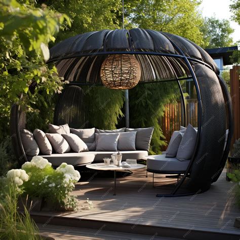 Premium Ai Image There Is A Large Outdoor Lounge Area With A Canopy