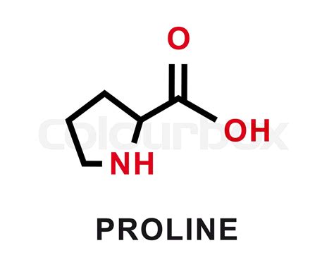 Proline Chemical Formula Proline Chemical Molecular Structure Vector