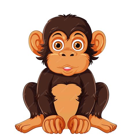 El Clip De Monos El Dibujo Animado Del Bebé Monos Vector Premium