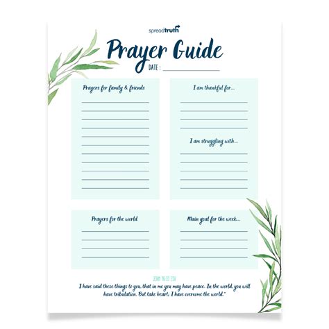 The Prayer Guide Pdf Spread Truth