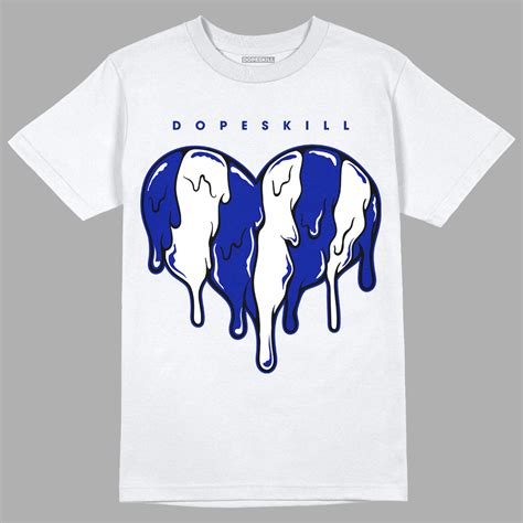 Racer Blue White Dunk Low Dopeskill T Shirt Slime Drip Heart Graphic Dopeskill