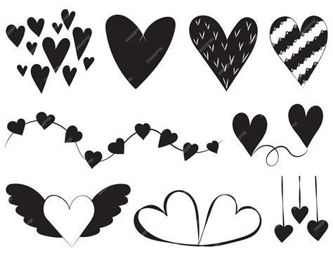 Vector De Diseño De Silueta De Corazón Aislado Vector Premium
