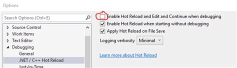 C Unable To Hot Reload On Visual Studio Stack Overflow