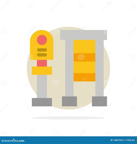 Bench Bus Station Stop Abstract Circle Background Flat Color Icon