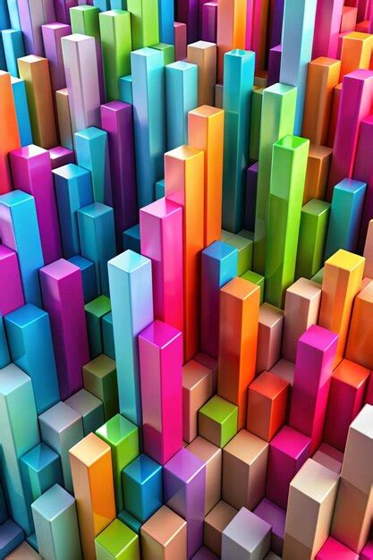 Color Cubic Columns Background Premium Ai Generated Image