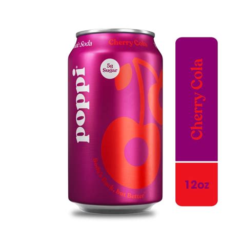 Poppi Cherry Cola Prebiotic Soda Can For Employee Breakroom Walmart