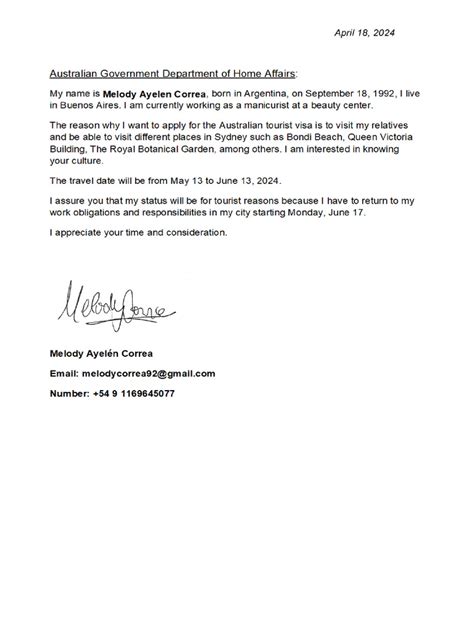 Intention Letter Pdf