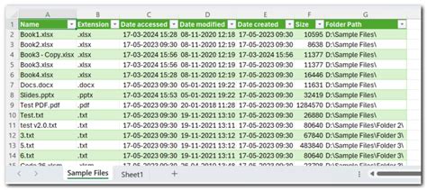 learn excel list file names using power query