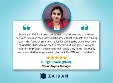 Zaidan Consulting On Linkedin Congrats Durga Sivani On Your Pmp