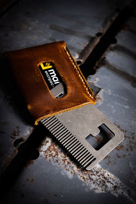 Titanium Card Size Beard Comb From Calti Edc Tool Tactical Etsy