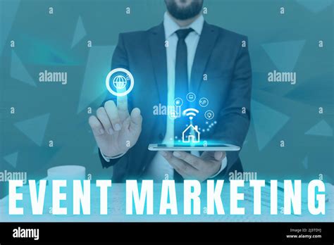 Hand Writing Sign Event Marketing Business Overview Describes Process Of Developing Display To