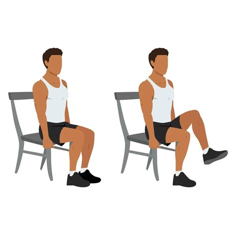 Man Doing Seated Knee Lifts Or Seated Knee Elevations 26751877 Vector