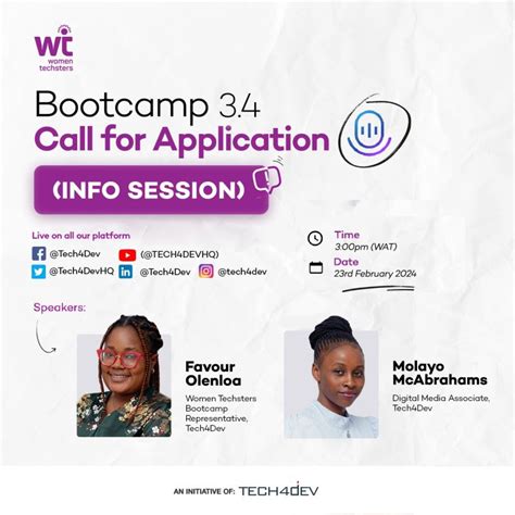 Tech4dev On Linkedin Womentechsters Wtbootcampinfosession