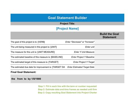 Goal Statement Template Spark Premium Template Template Spark