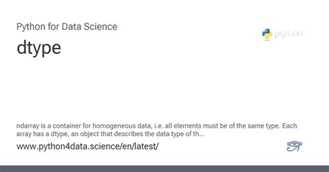 Dtype Python For Data Science