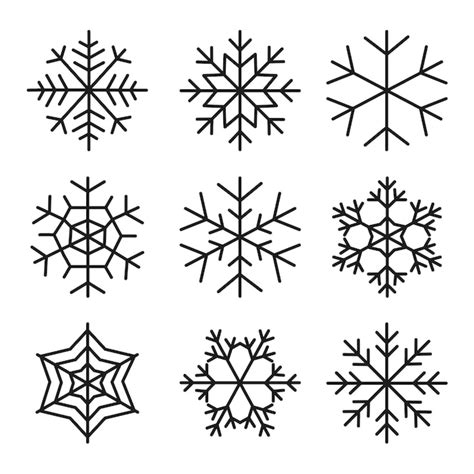 Premium Vector Snowflake Vector Illustration Set