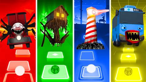 Choo Choo Charles Vs House Head Vs Lighthouse Monster Vs Tayo The