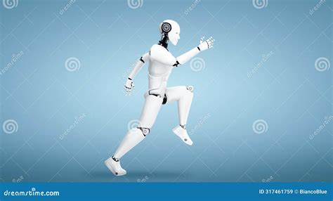 Mlp Running Robot Humanoid Showing Fast Movement And Vital Energy Stock