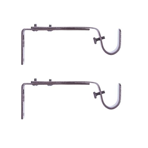 Kenney Adjustable Curtain Rod Brackets Mocha