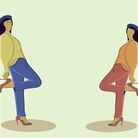 Premium Vector Two Models Girl Posing With On Leg Flat Design