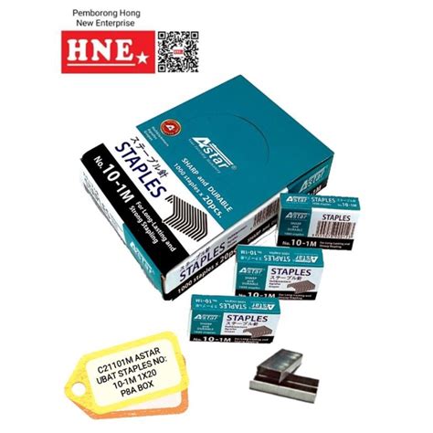 🌟 20 Small Boxes 🌟 Astar Staples Bullet No 10 1m Ubat Stapler Dawai
