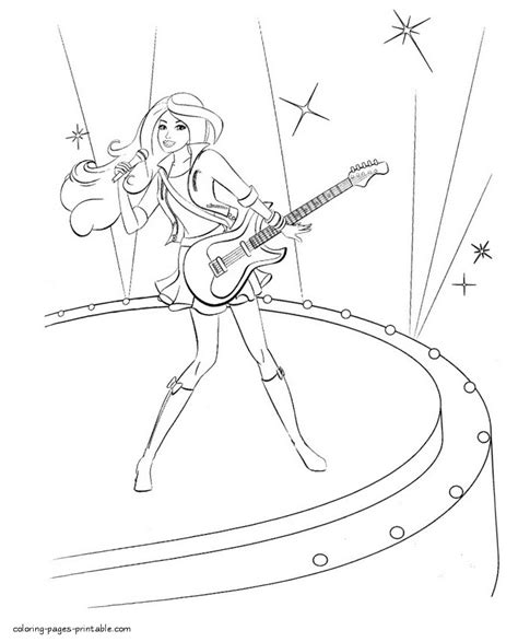 Rock Star Barbie Coloring Pages Rock Star Barbie Coloring Pages