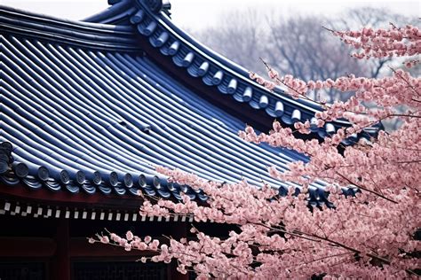 South Korean Zen Temple Background Architecture High Resolution Tile
