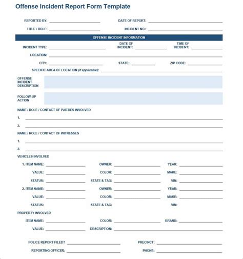 24 Printable Police Report Templates Free Pdf Word Formats